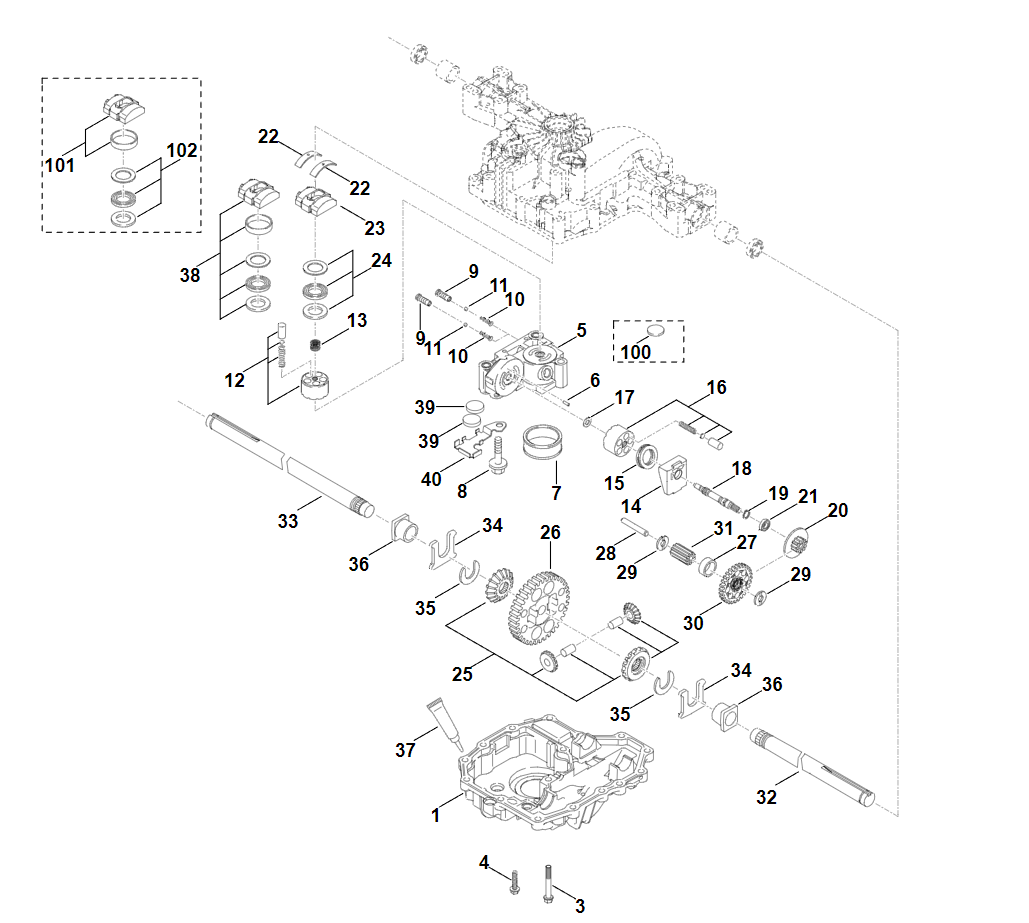 STIHL Запчасти купить | 2 | B - Верхняя часть коробки передач | K46 S ...